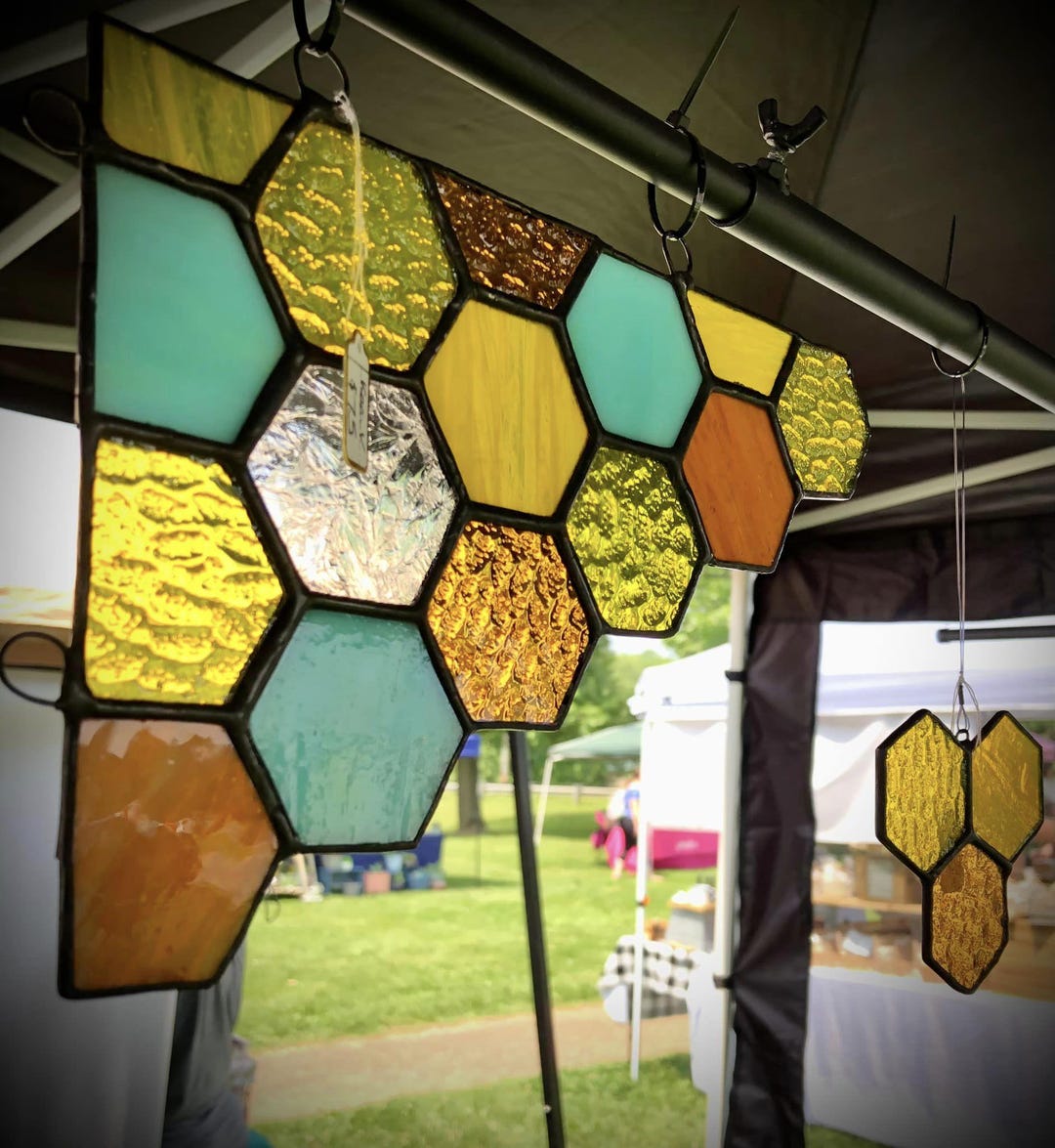 Stained Glass Honeycomb Corner Accent - Etsy