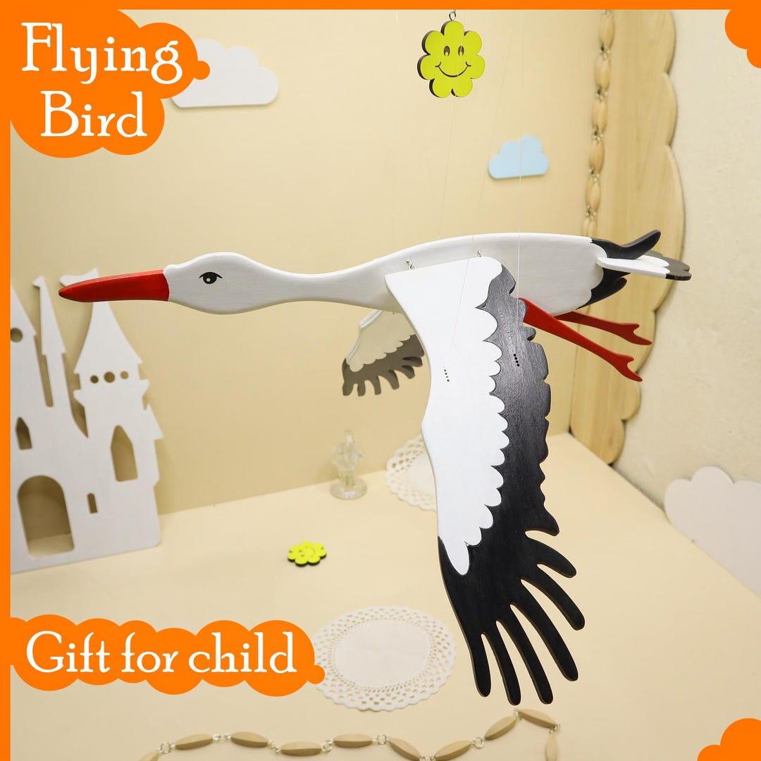 Handmade Wooden Gull Mobile | Flapping Wings | Bird Mobile | Ocean ...