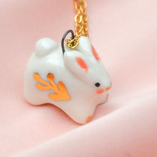 Porcelain Jack Rabbit Necklace - Etsy