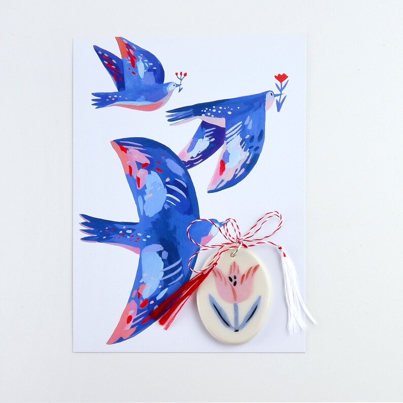 Romanian Tradition Martisor Mărţişor Amulet Martisor Card | Etsy