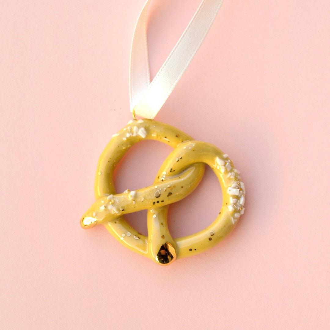PRETZEL ORNAMENT, XMAS Ornaments, Porcelain Ornament, Christmas Tree ...