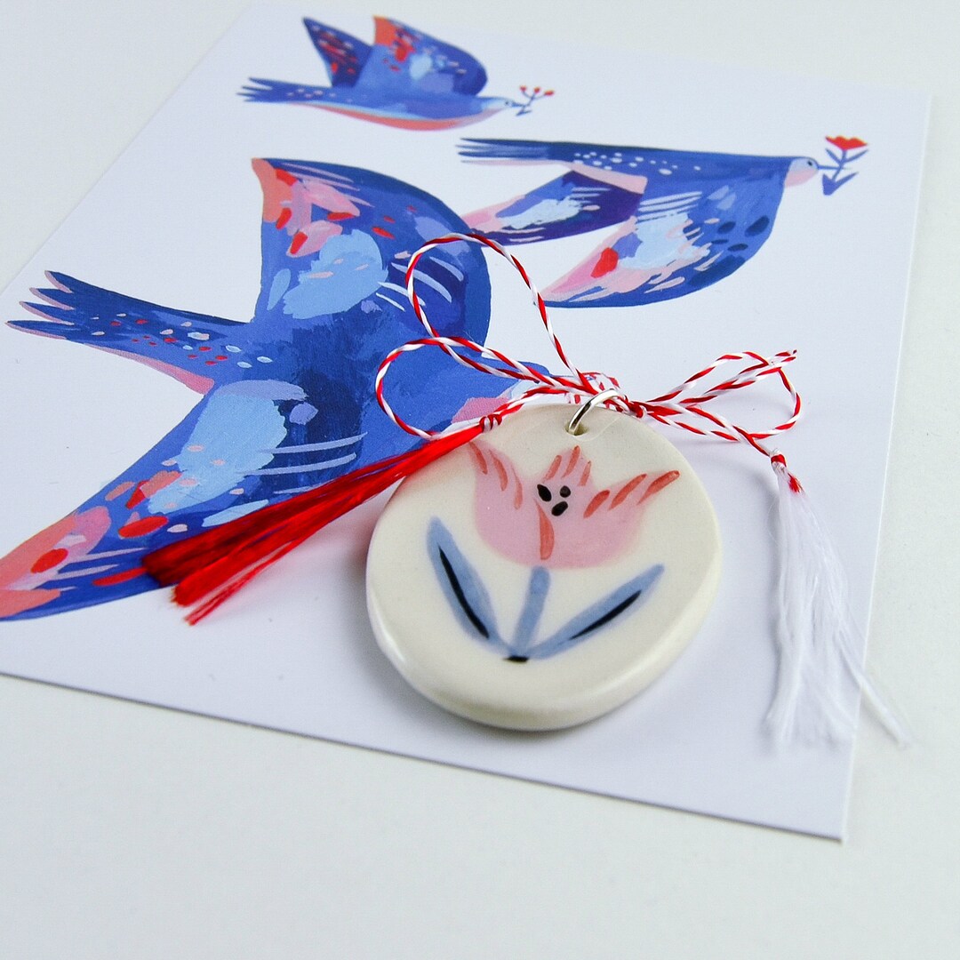 Romanian Tradition Martisor, Mărţişor Amulet, Martisor Card With Tulip ...