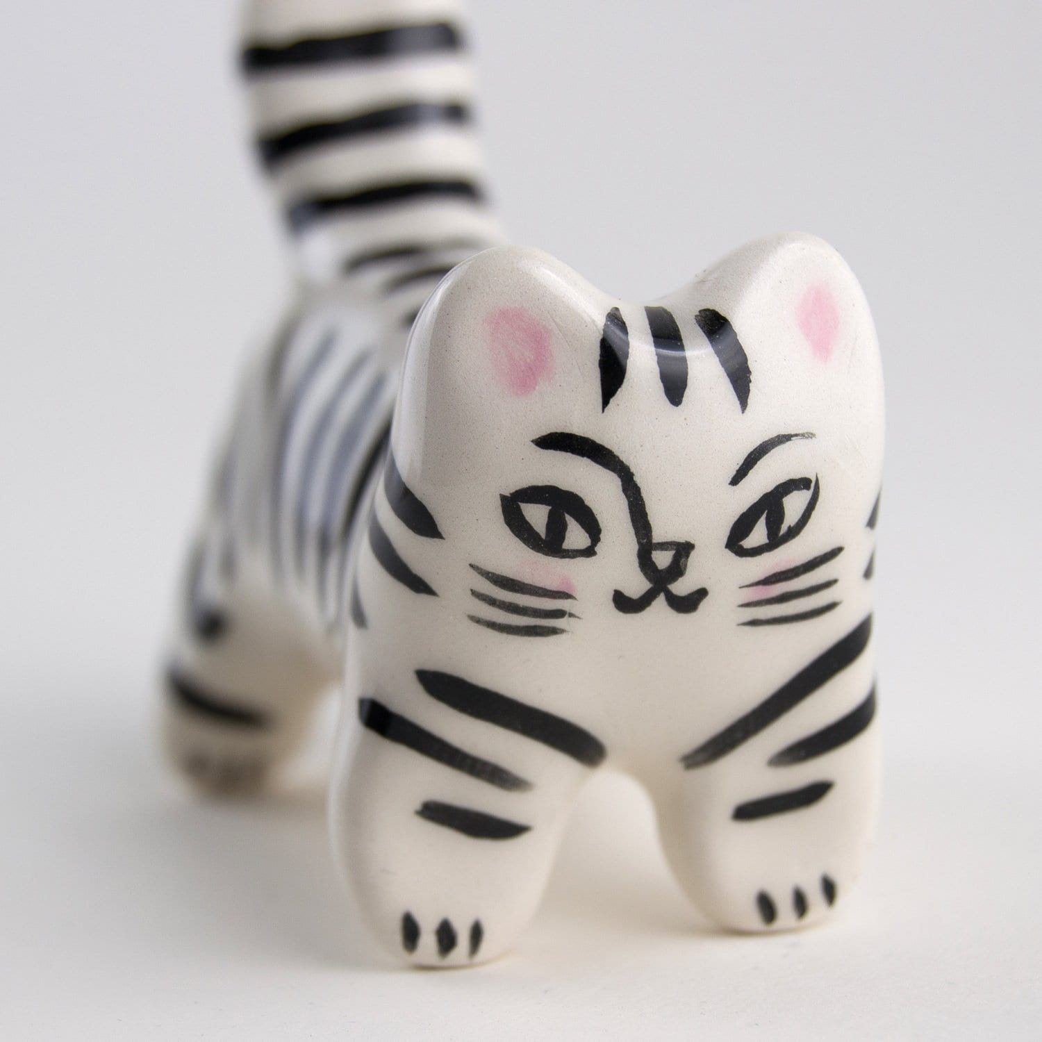 Figurines Small Cat Sculpture Handmade Figure Animal Statuette ...