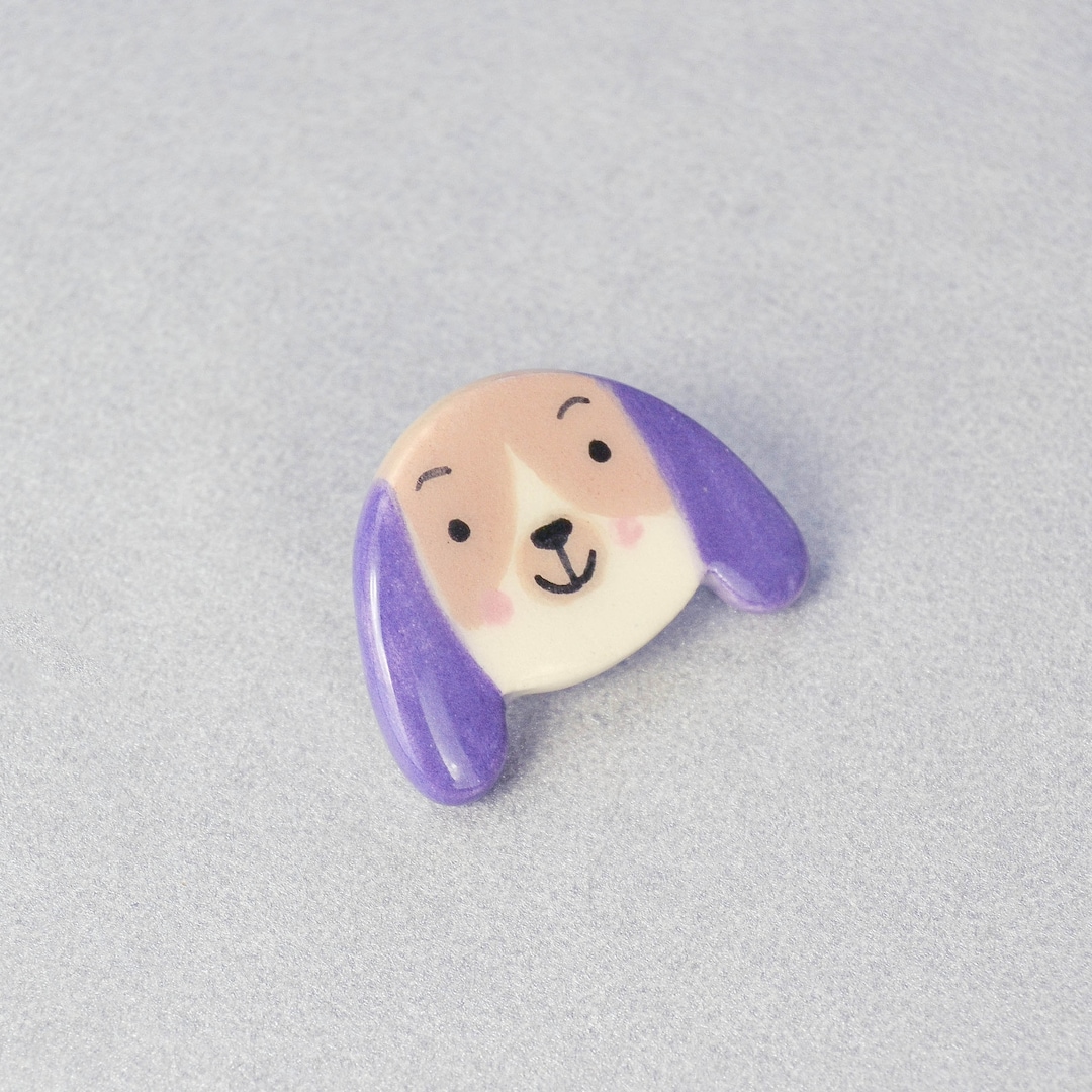 Cute Ceramic Pin for Kids, Handmade Dog Pin, Small Gift for Kids - Etsy