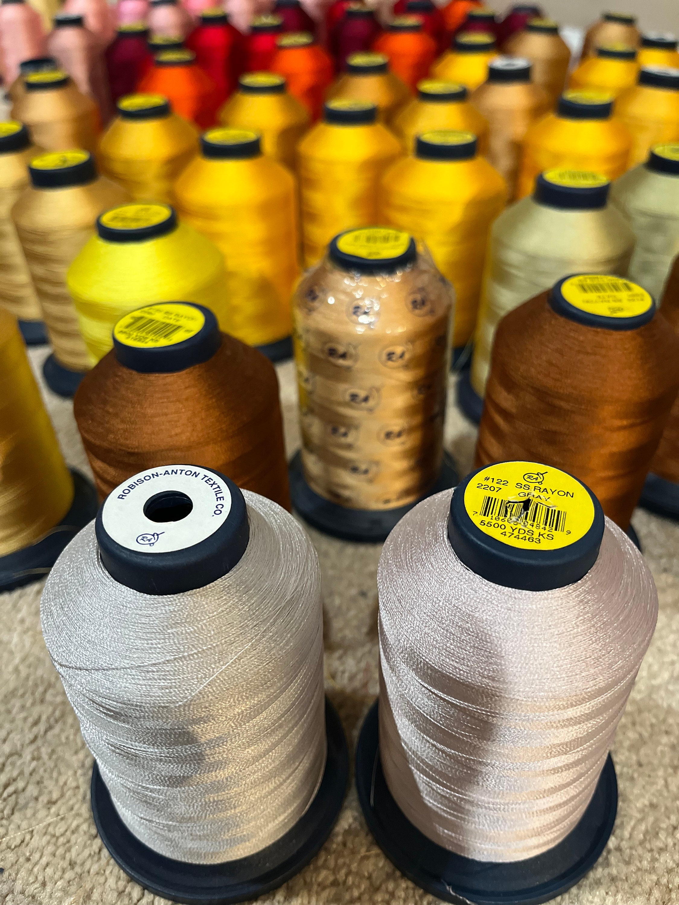 Pearl Gray Thread, Cone Thread for Quilting, Serging, Embroidery and ...