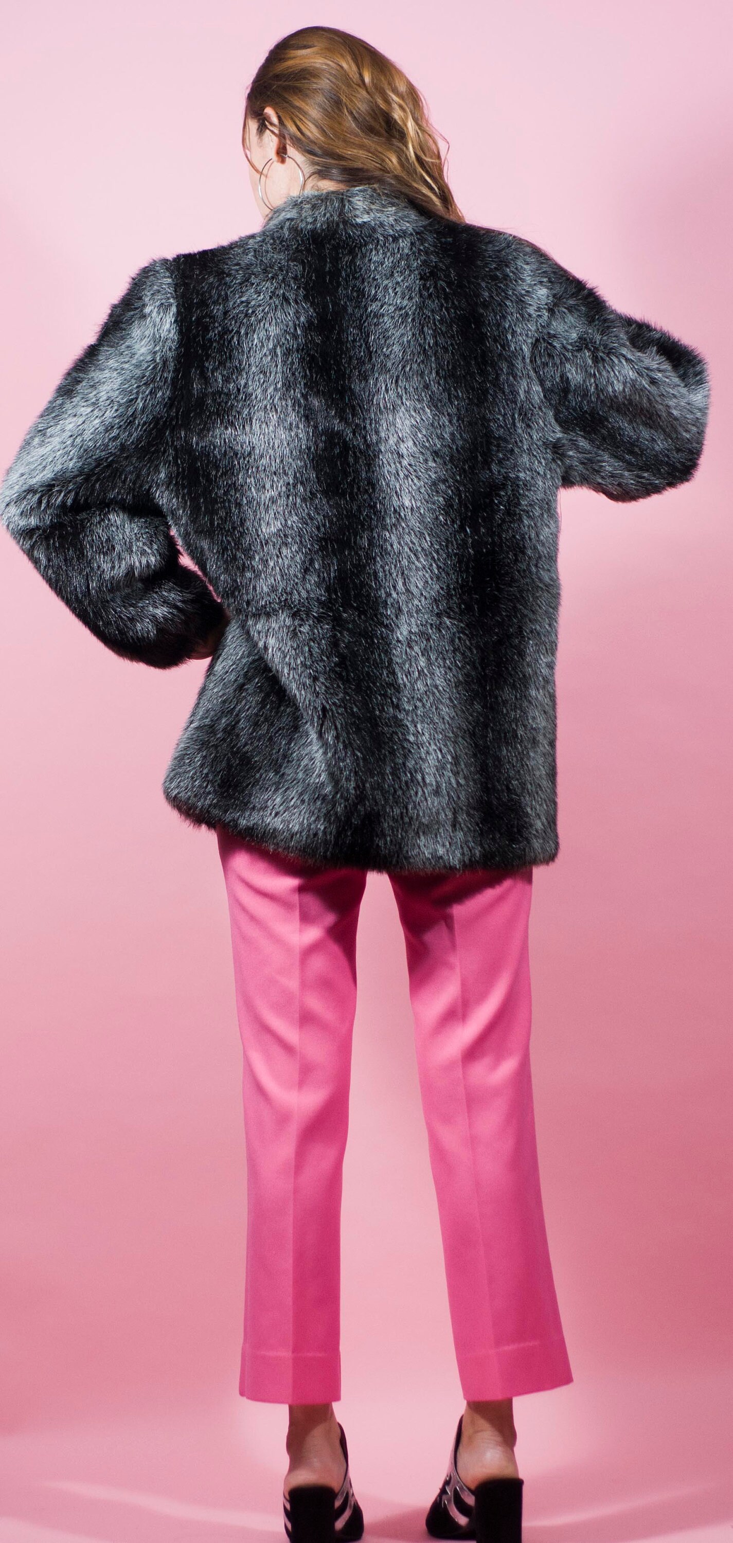 Vintage Faux Fox Fur Jacket Winter Coat 80s Coat - Etsy