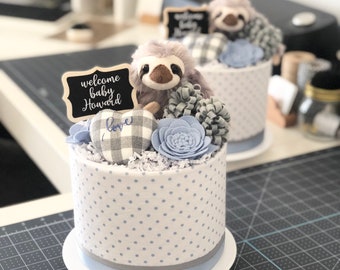 Blue Elephant Baby Shower Diaper Cake Mini Diaper Cake Baby - Etsy
