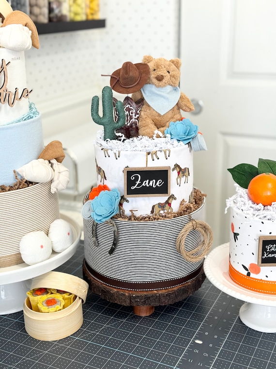 Western Baby Shower Diaper Cake Gender Reveal Diaper Cake I Made!