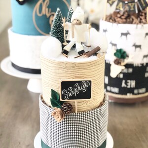 Small Ski Lovers Nature Woods and Snow Diaper Cake Baby Shower Birthday ...