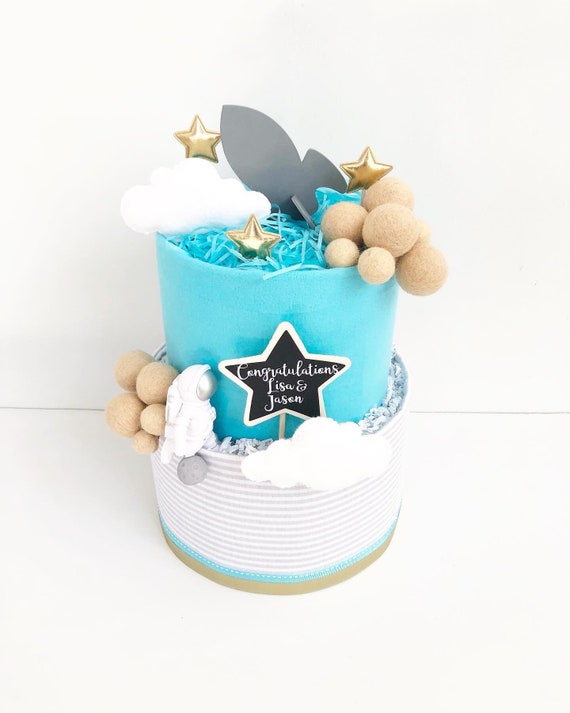 Astronaut Rocket Ship Stars and Clouds in Outer Space Diaper | Etsy