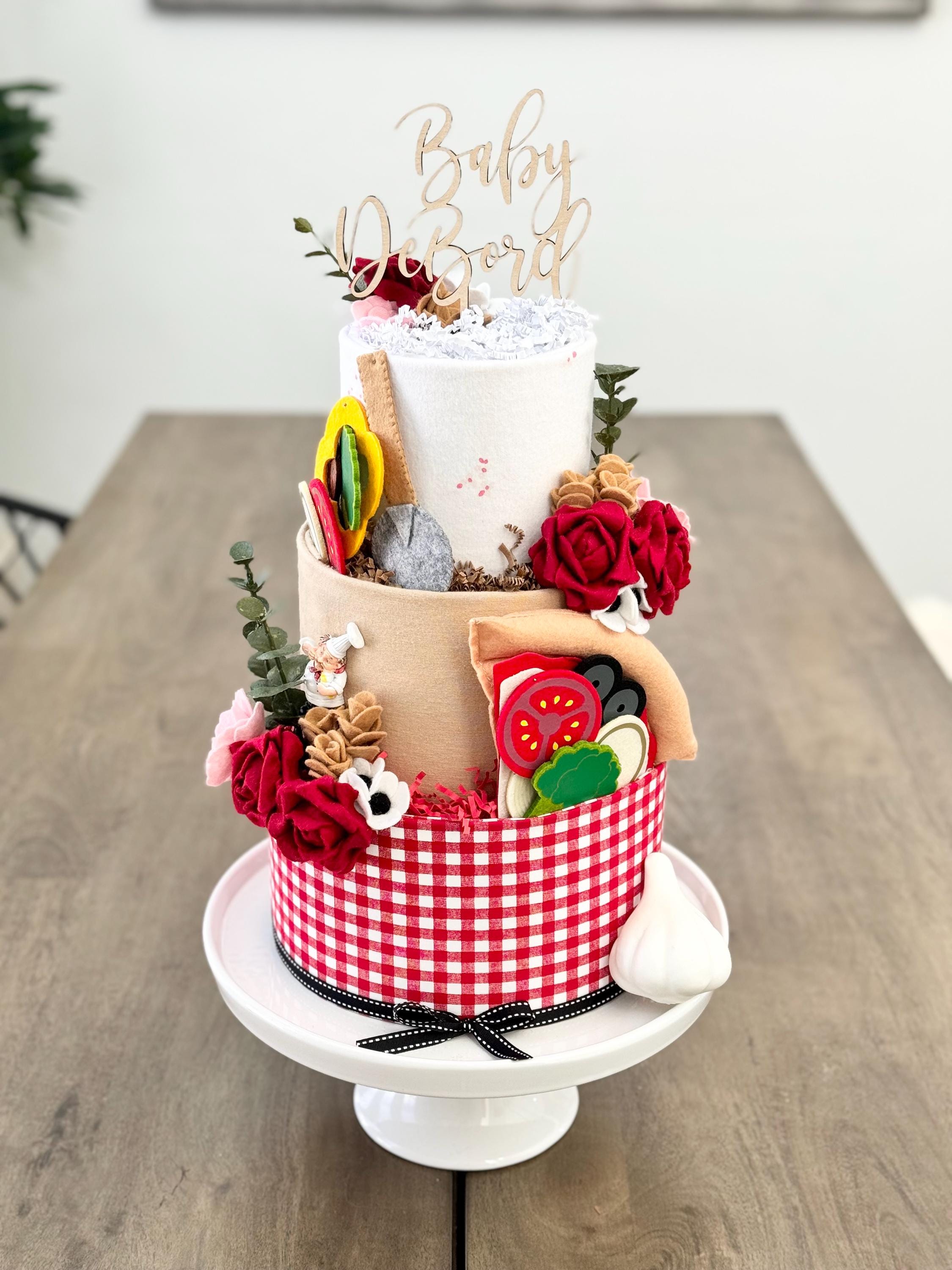 Large "slice Slice Baby" Pizza Pizzeria Diaper Cake - Baby Shower ...