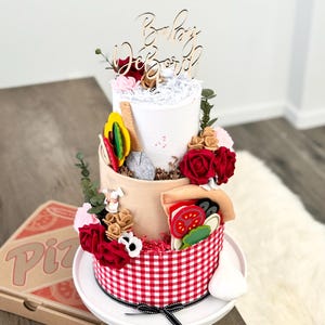 Large "slice Slice Baby" Pizza Pizzeria Diaper Cake - Baby Shower ...