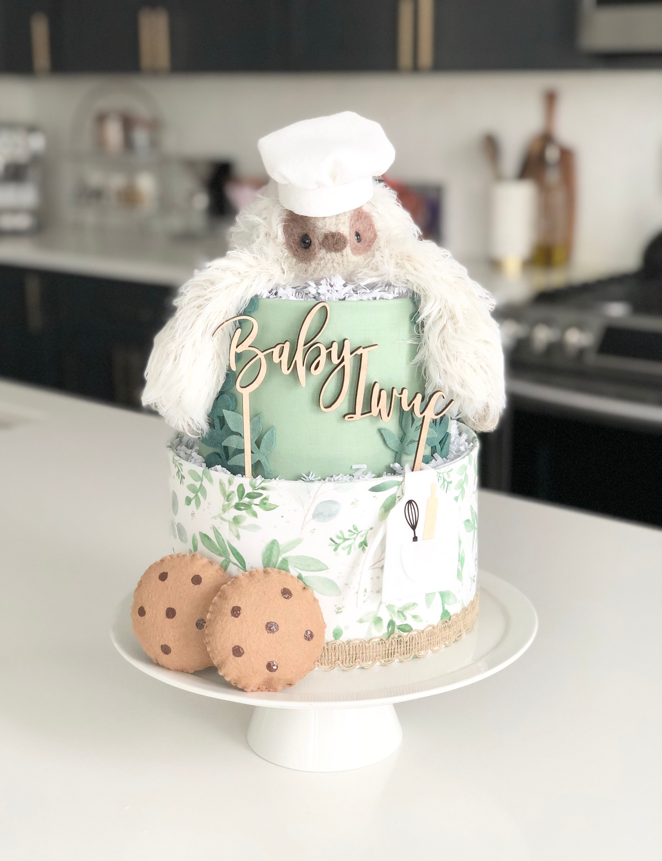 Gender Neutral Sage Green Chef Cooking Baker Sloth With - Etsy