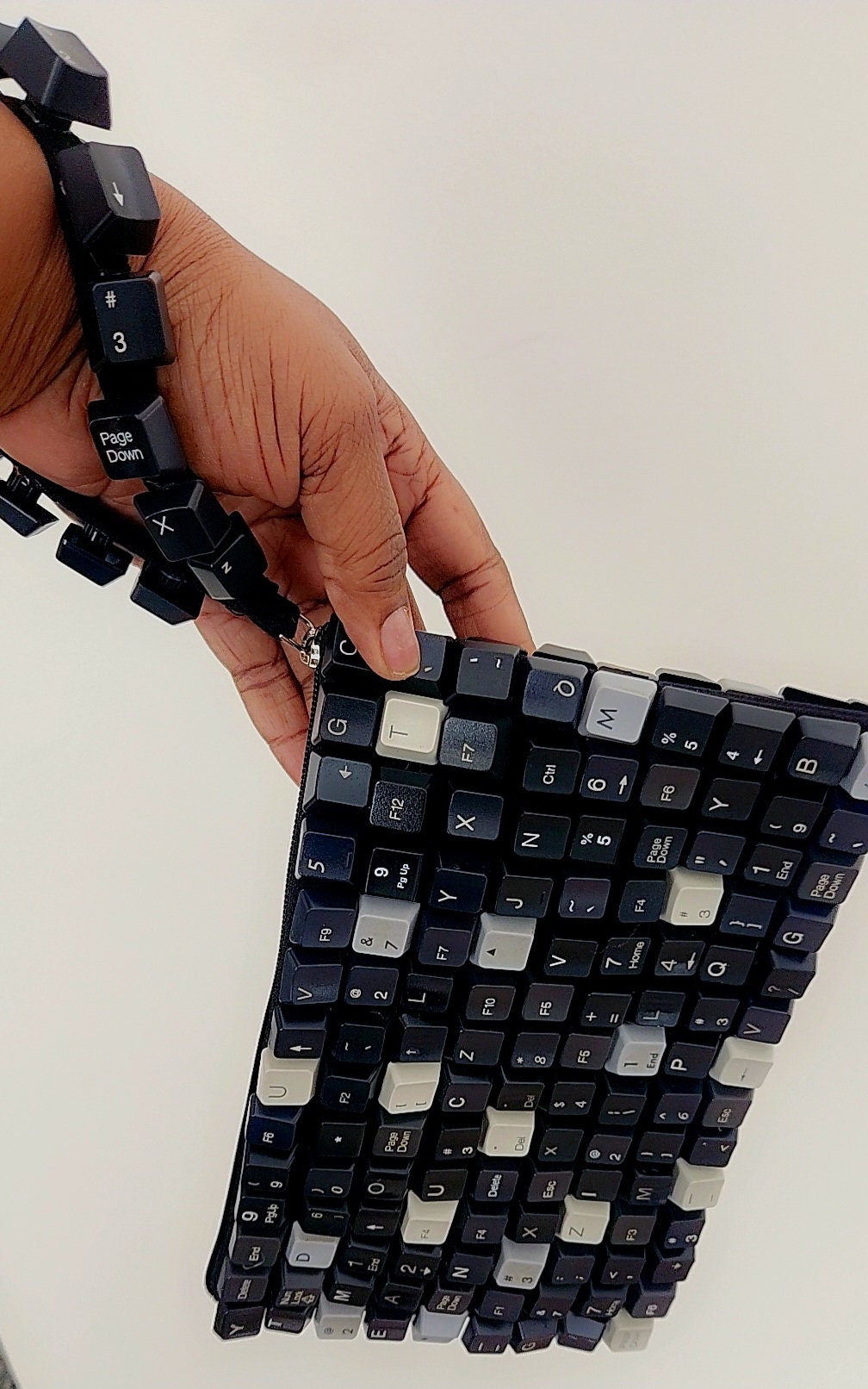 Limited Edition - Unique Computer Keyboard Black/white Wristlet Purse ...