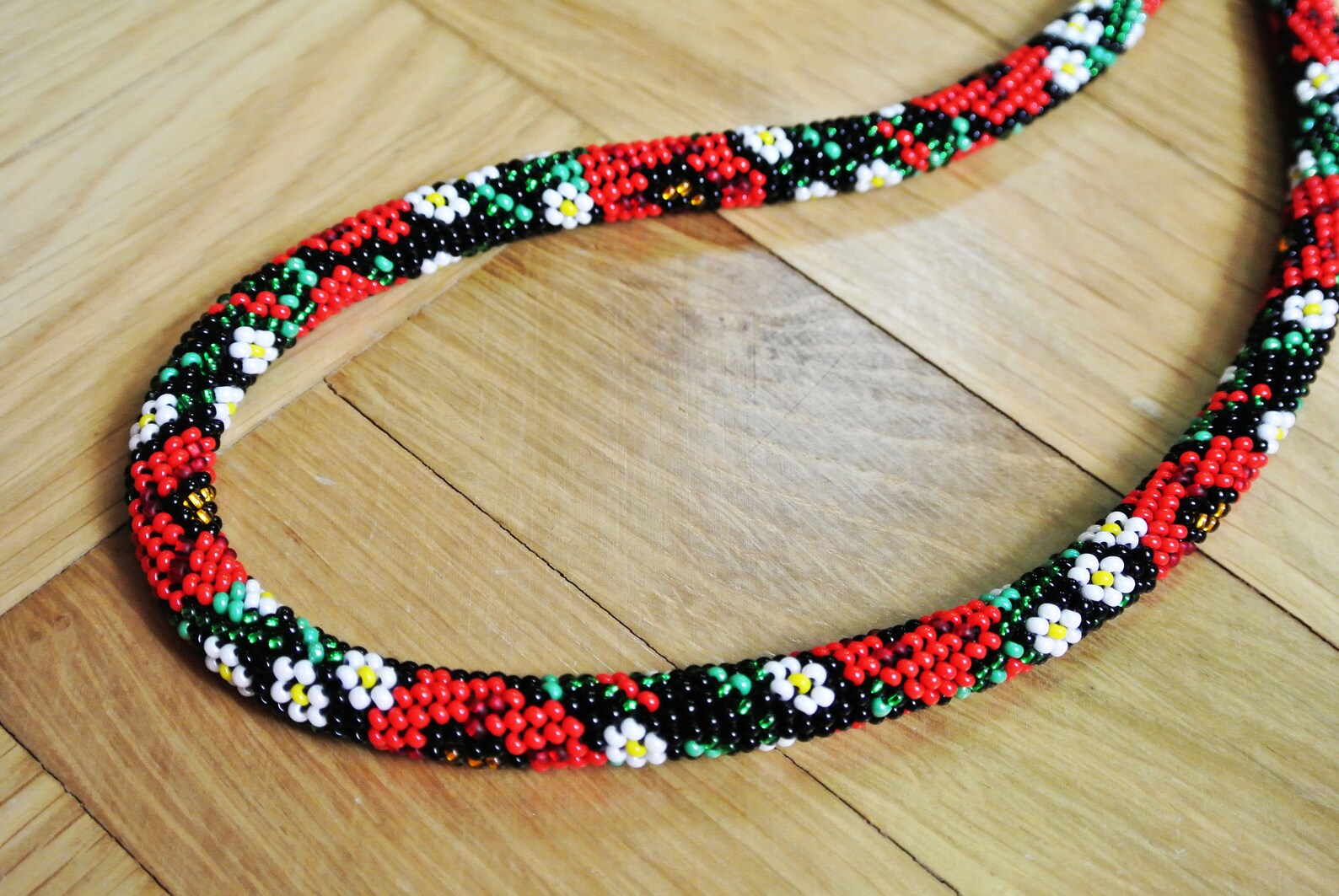 Bead Crochet Pattern "flower Poppies and Daisies", Floral Bead Crochet ...