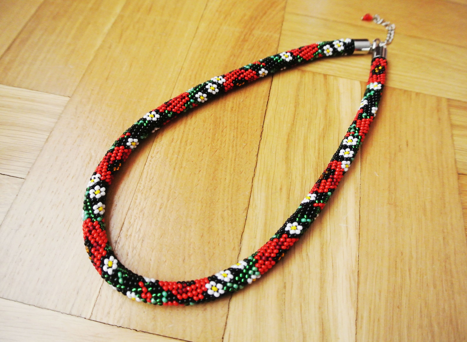 Bead Crochet Pattern "flower Poppies and Daisies", Floral Bead Crochet ...