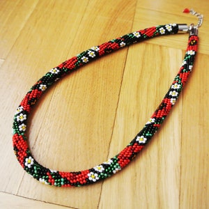 Bead Crochet Pattern "flower Poppies and Daisies", Floral Bead Crochet ...