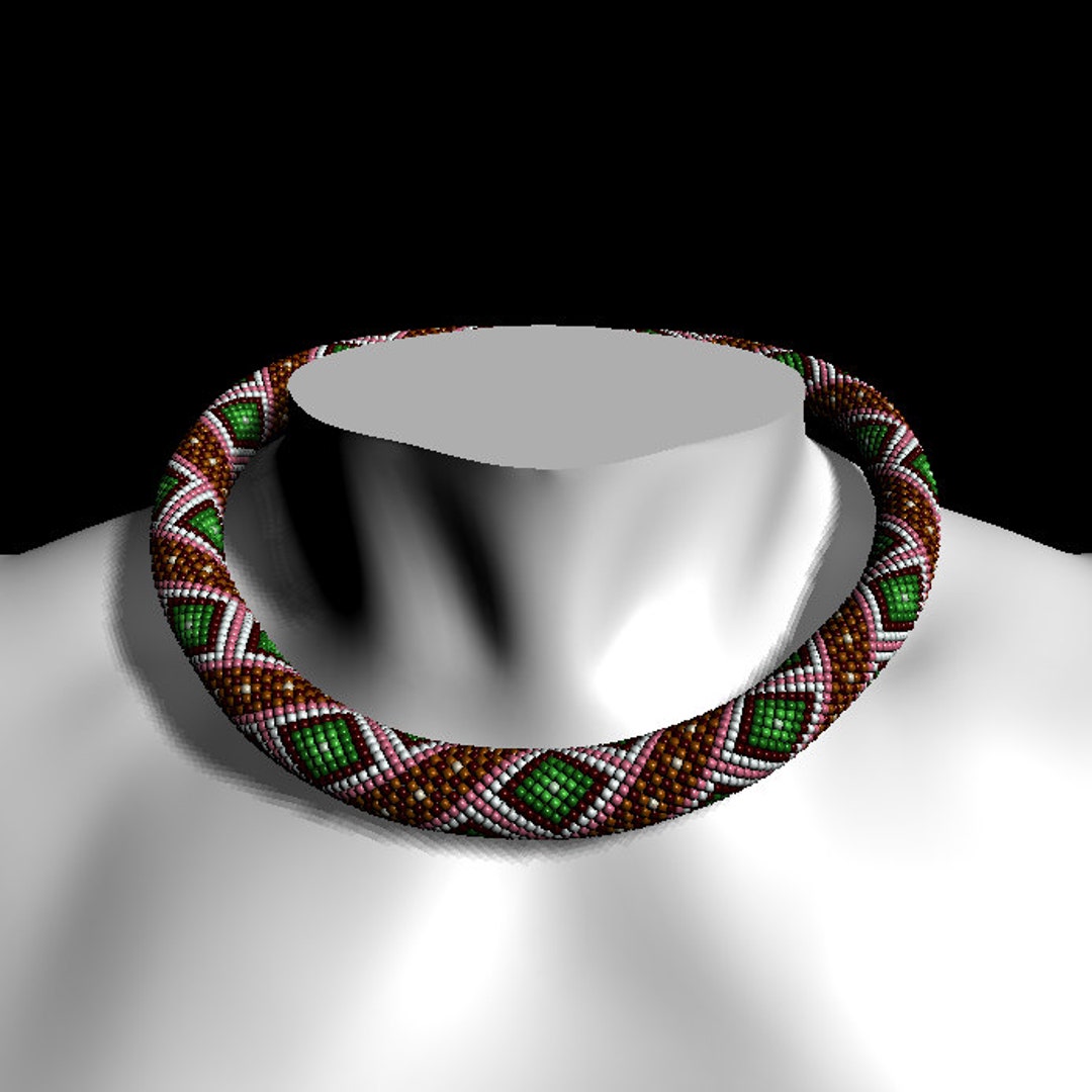 Bead Crochet Pattern "hawk's Eye", Seed Bead Necklace Pattern, Crochet ...