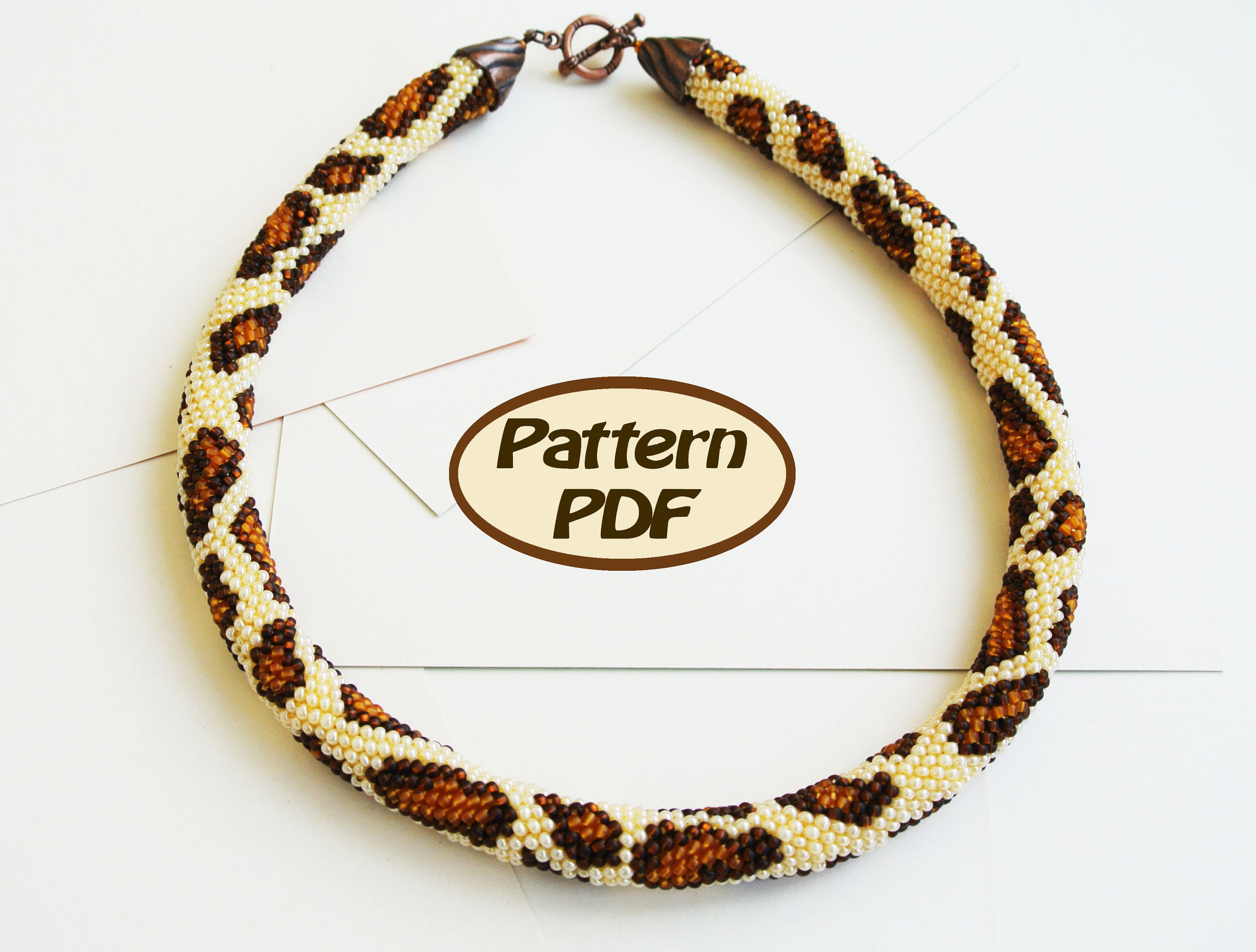 Bead Crochet Pattern Necklace or Bracelet "leopard" - Bead Crochet ...