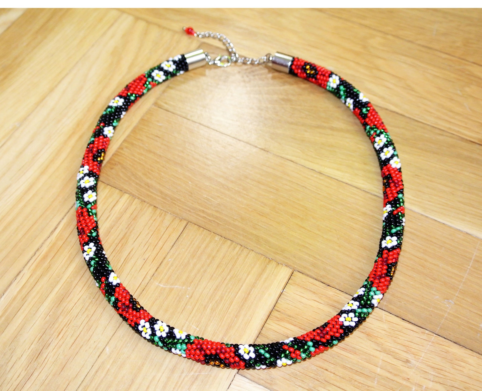 Bead Crochet Pattern "flower Poppies and Daisies", Floral Bead Crochet ...