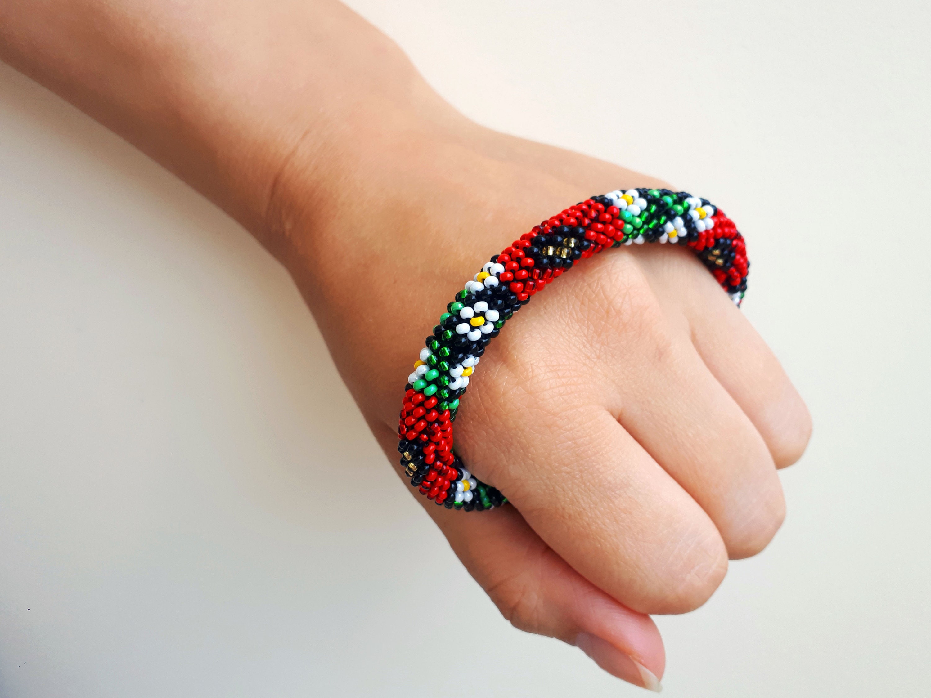 Bead Crochet Pattern "flower Poppies and Daisies", Floral Bead Crochet ...