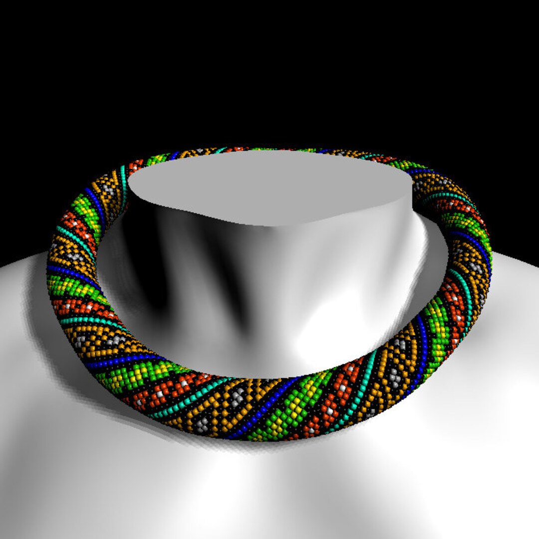 Multi-colour Bead Crochet Pattern "eastern Breath", Beaded Rope ...