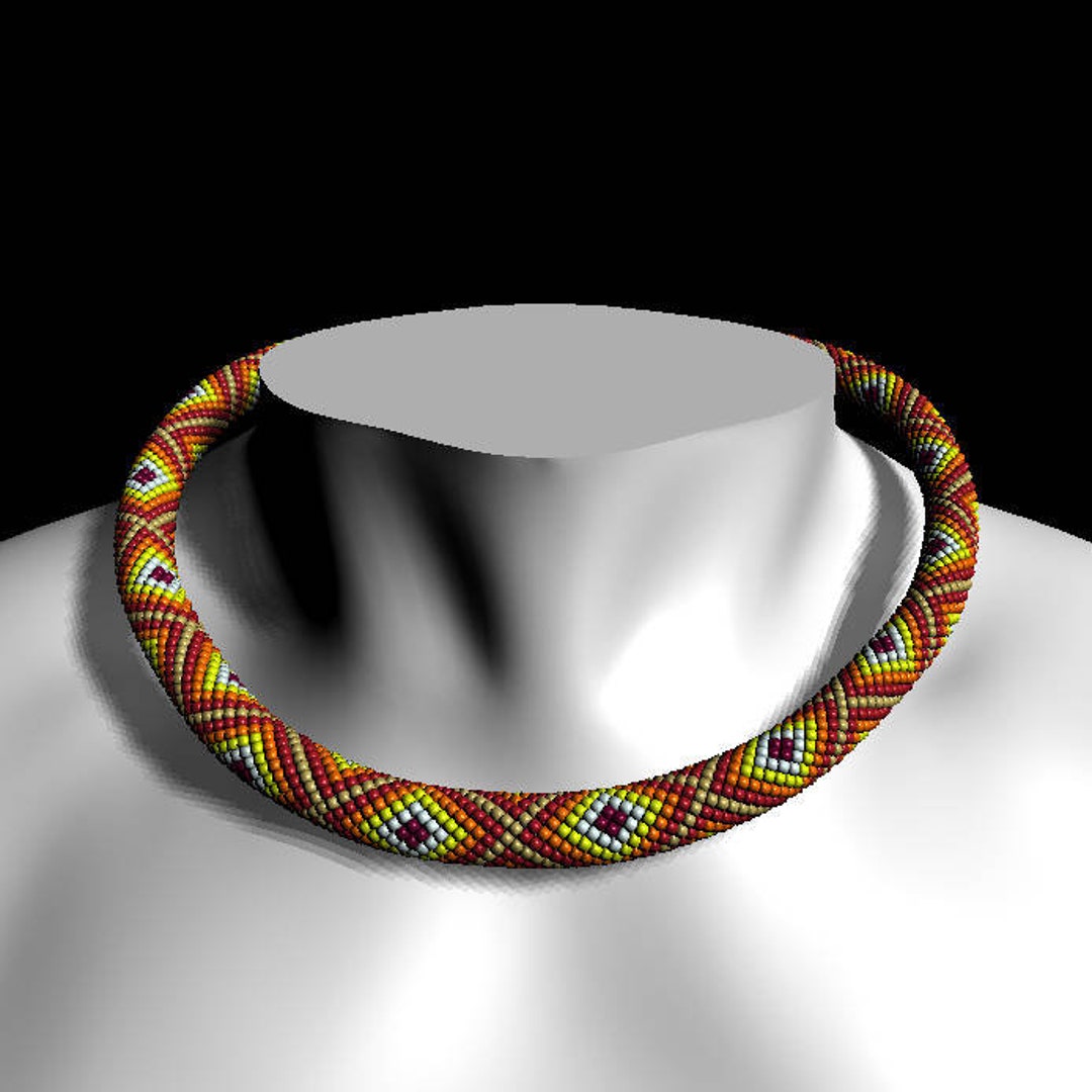 PDF Bead Crochet Pattern "rhombus" - Seed Beads Crochet Rope - Diy ...