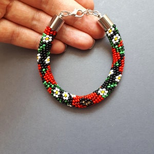 Bead Crochet Pattern "flower Poppies and Daisies", Floral Bead Crochet ...