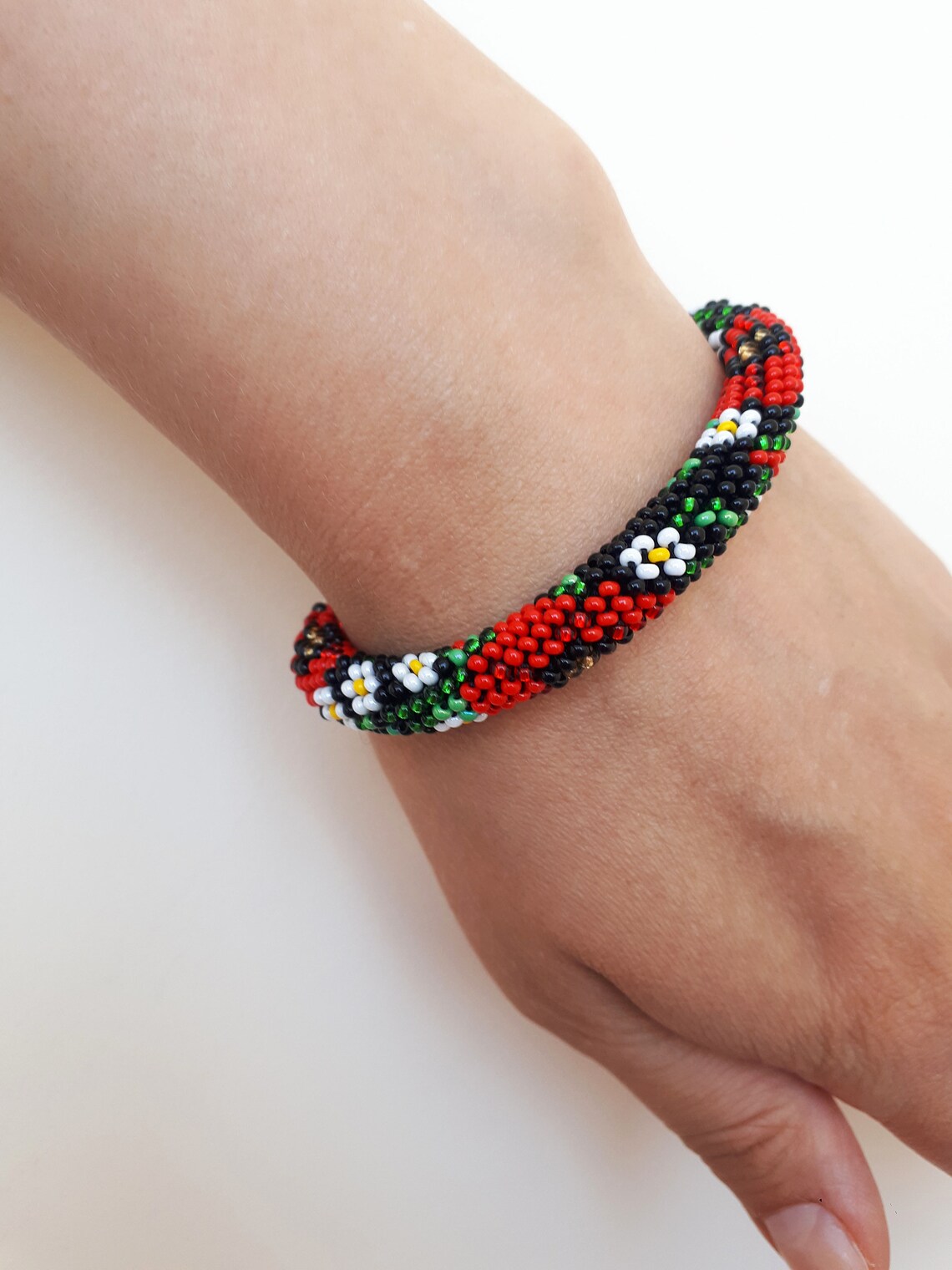 Bead Crochet Pattern flower Poppies and Daisies, Floral Bead Crochet ...