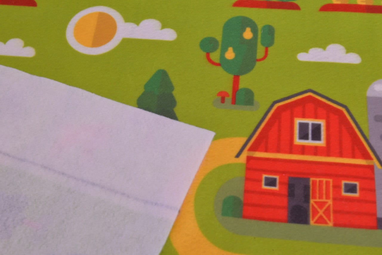 Filz Spielteppich Traktor Bauernhof Tiere Früchte jersey knit | Etsy