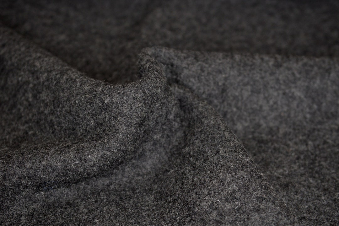 Walkloden Pure Wool Cooked Wool Black Mottled Dark Anthracite LIJO ...