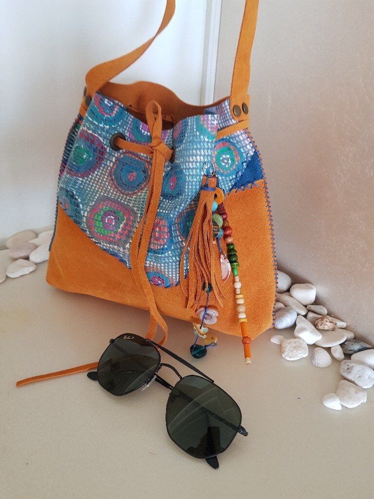 Hand Stitched Bag /genunie Leather Bag/crossbody Bag / Suede - Etsy