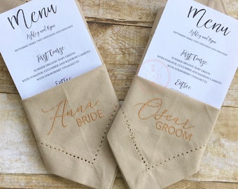 Bride Groom Napkins | Etsy
