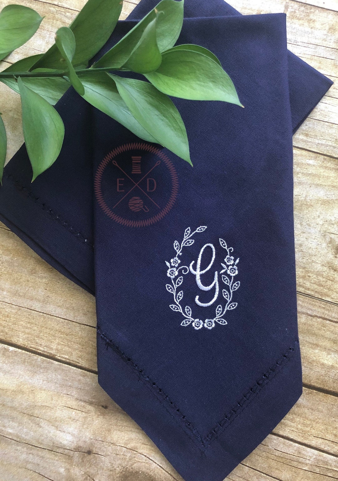4 Custom Embroidered Napkins Personalized Christmas Napkins Wedding ...