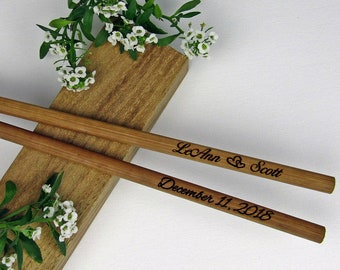 Personalized Bamboo Chopsticks: Engraved Wedding Favors (100 Pairs) - Etsy