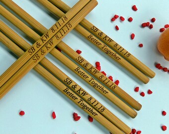 Personalized Bamboo Wedding Favor Chopsticks Gift Logo | Etsy