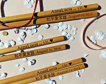 Personalized Bamboo Wedding Favor Chopsticks Engraved | Etsy