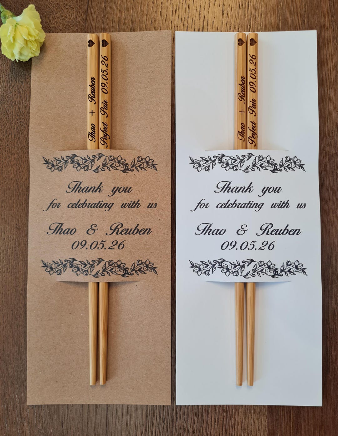 Personalized Bamboo Chopsticks, Engraved Wedding Favors, Custom Thank ...