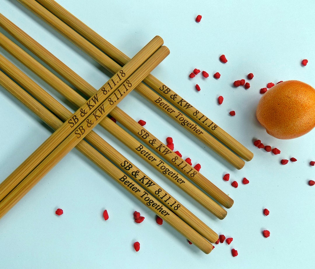 Personalized Bamboo Wedding Favor Chopsticks, Engraved Chopsticks ...