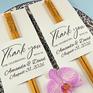 Personalized Bamboo Chopsticks, Wedding Favor With Card - Etsy