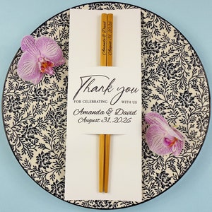 Personalized Bamboo Chopsticks, Wedding Favor With Card - Etsy