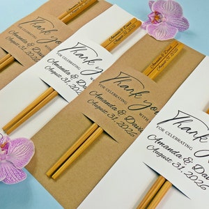 Personalized Bamboo Chopsticks, Wedding Favor With Card - Etsy