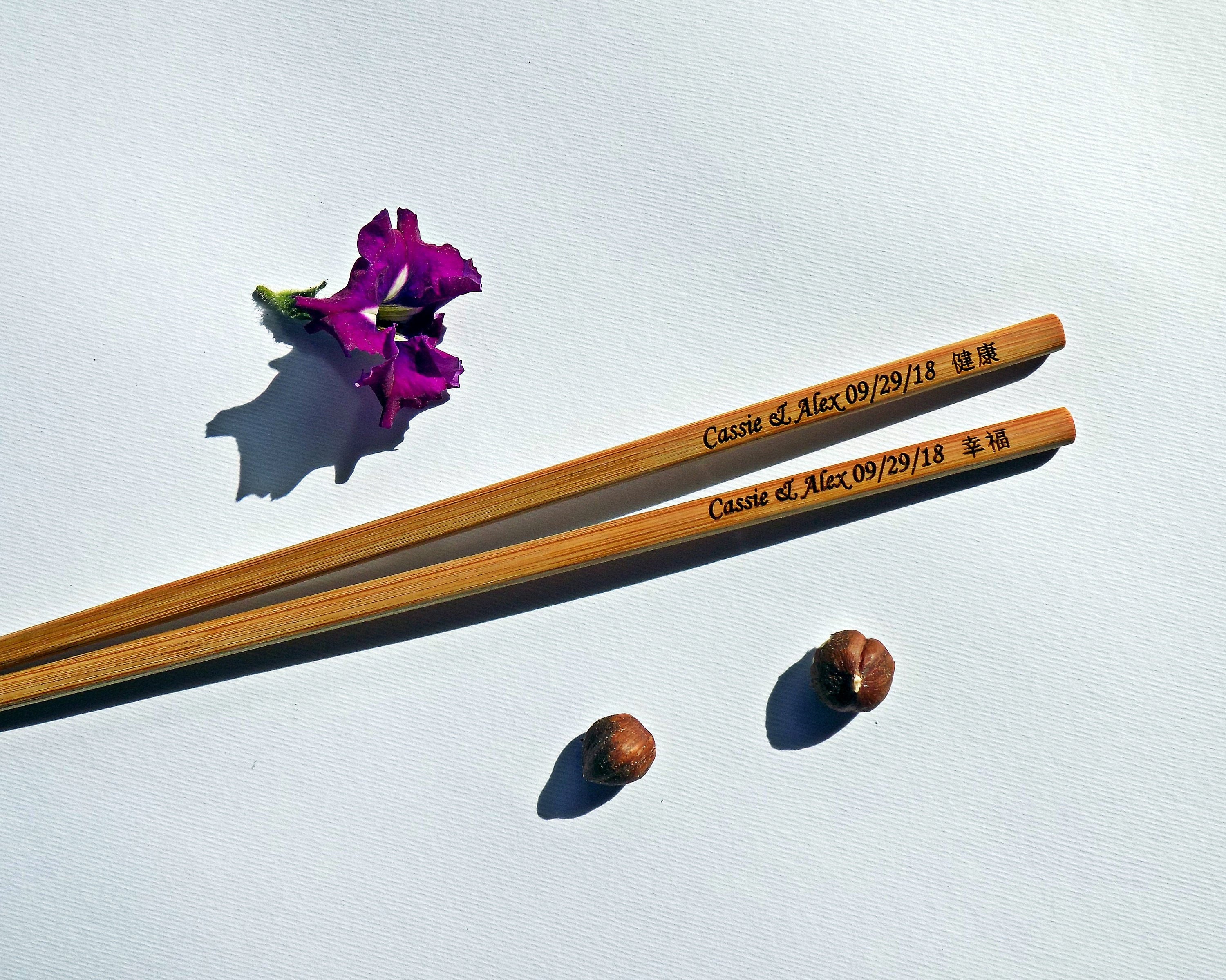 Personalized Bamboo Wedding Favor Chopsticks: Engraved Party Gift - Etsy