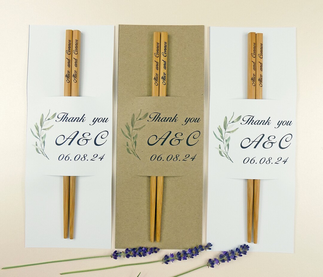 Personalized Bamboo Chopsticks: Engraved Wedding Favors - Etsy