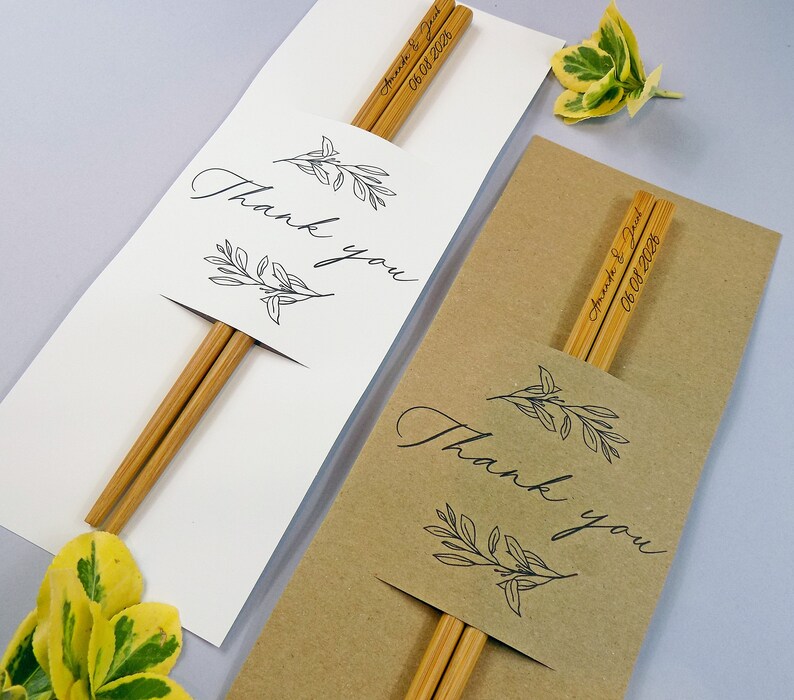 Personalized Bamboo Chopsticks: Engraved Wedding Favors (min. Order ...