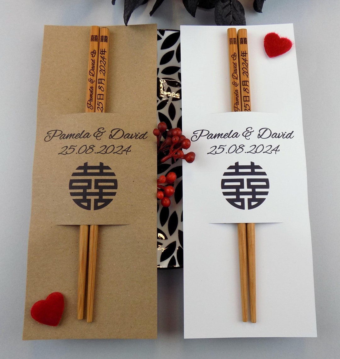 Personalized Bamboo Chopsticks: Wedding Favors, Save the Date - Etsy