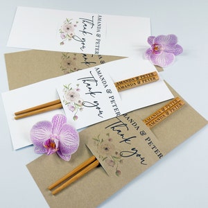 Engraved Bamboo Chopsticks: Personalized Wedding Favors, Save the Date ...