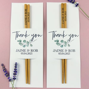 Personalized Bamboo Chopsticks: Engraved Wedding Favors (min. Order ...
