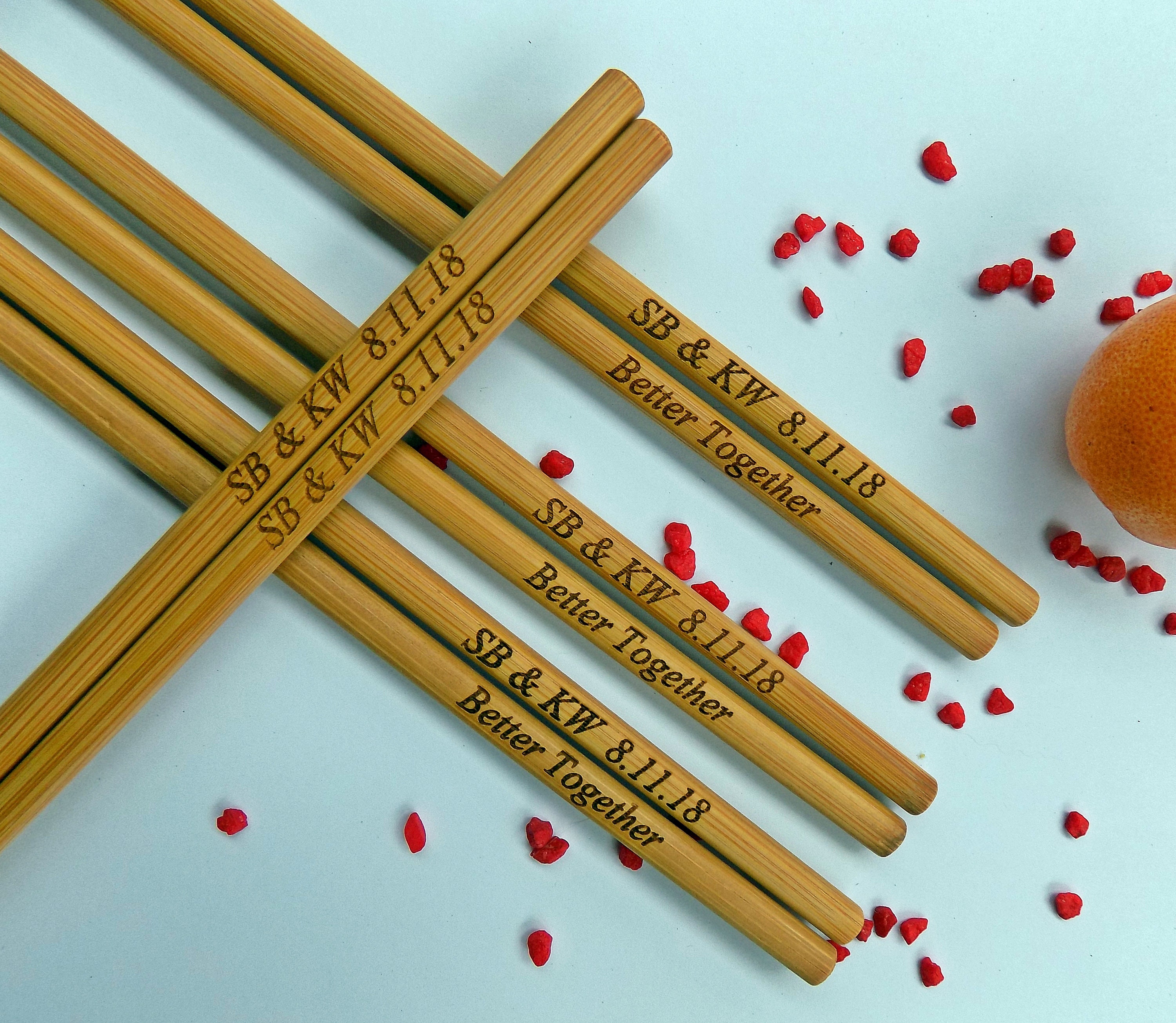 Personalized Bamboo Wedding Favor Chopsticks Engraved - Etsy