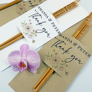 Engraved Bamboo Chopsticks: Personalized Wedding Favors, Save the Date ...